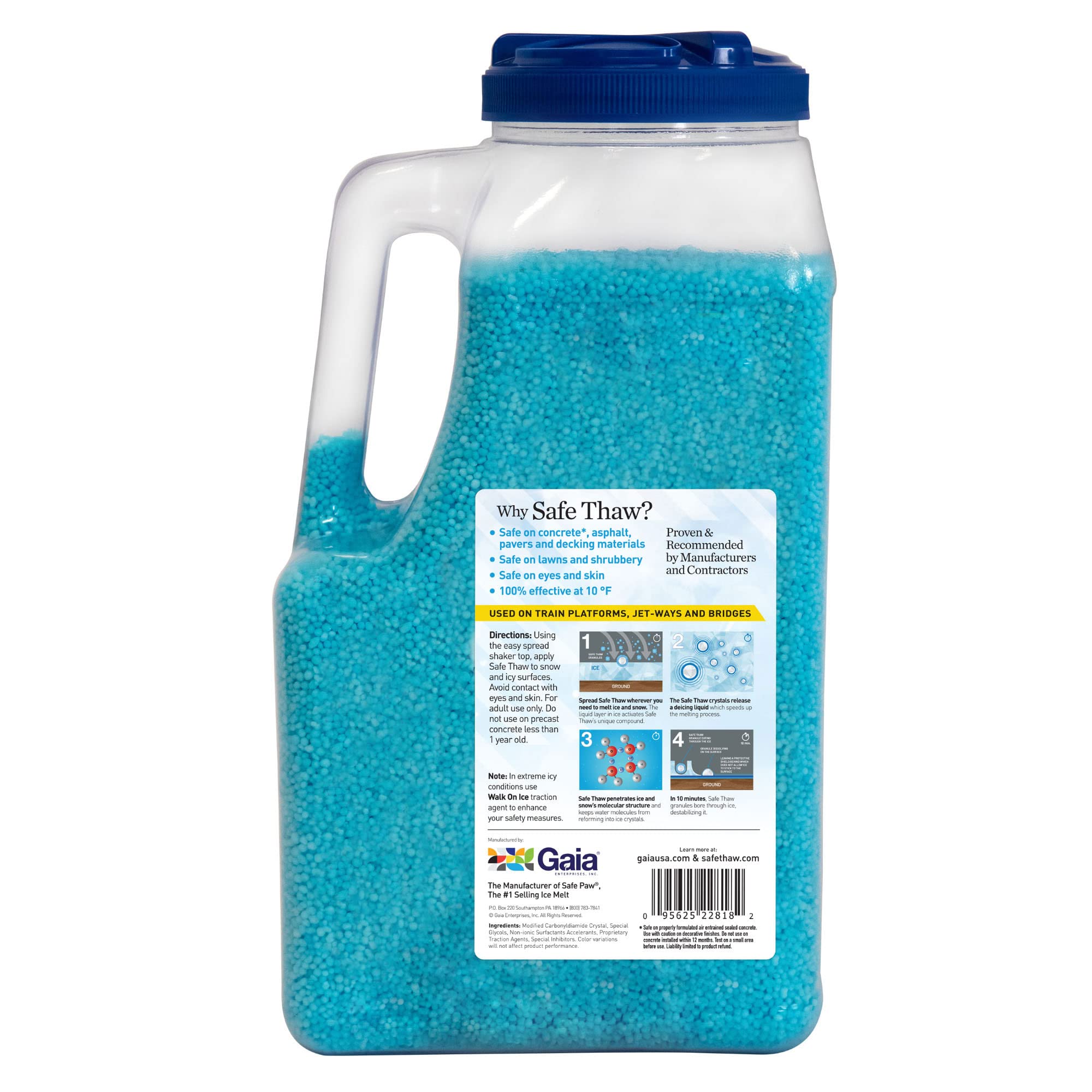 Safe Thaw Industrial Strength Salt Free Pet Safe Snow Ice Melter and Traction Agent for Concrete, Asphalt, and More, 10-Pound 7-Ounce Jug (2 Pack)