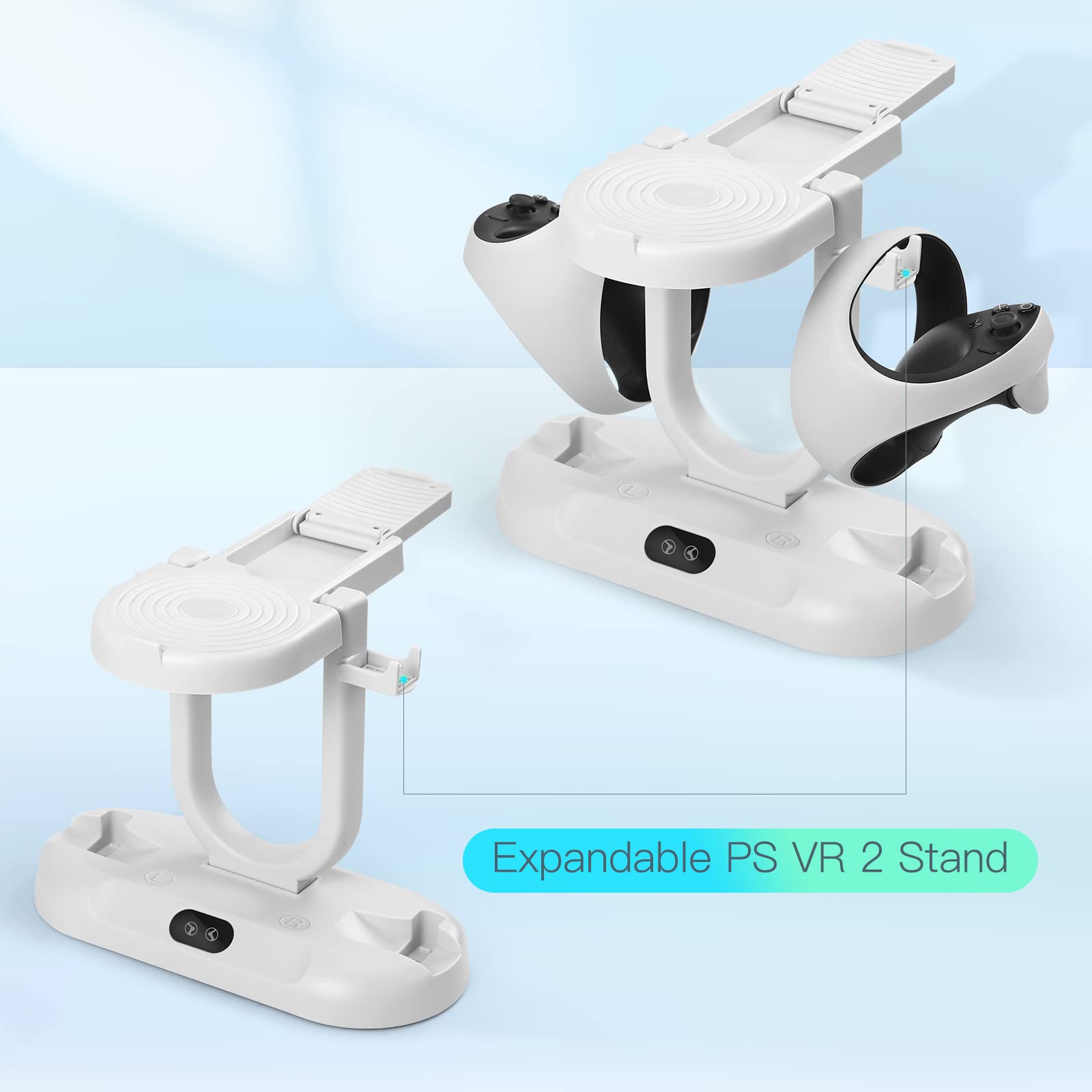 TATAVR Controller Charging Dock for PS5 VR2, PSVR 2 Controller Charging Station with VR Gaming Headset with USB-C Port and A Micro-USB Cable for PS5 Accessories