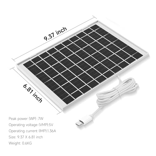 Solar Panel Camera Charger Fit for Arlo Essential Spotlight Gen 2/XL Spotlight 2nd Camera GO 1, Ring Spotlight Cam Plus/Spotlight Pro (Not for Spotlight Cam & Not for 1st 2nd gen) 5V Solar Panel Cable