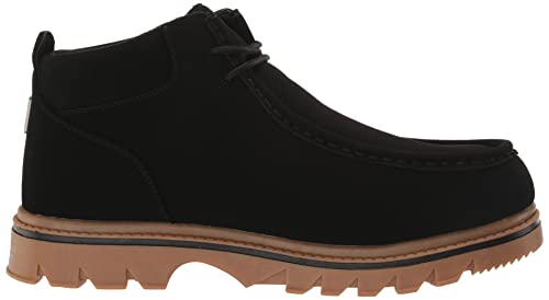 Lugz Men's Fringe Wide Boots, Black/Gum, 11 W