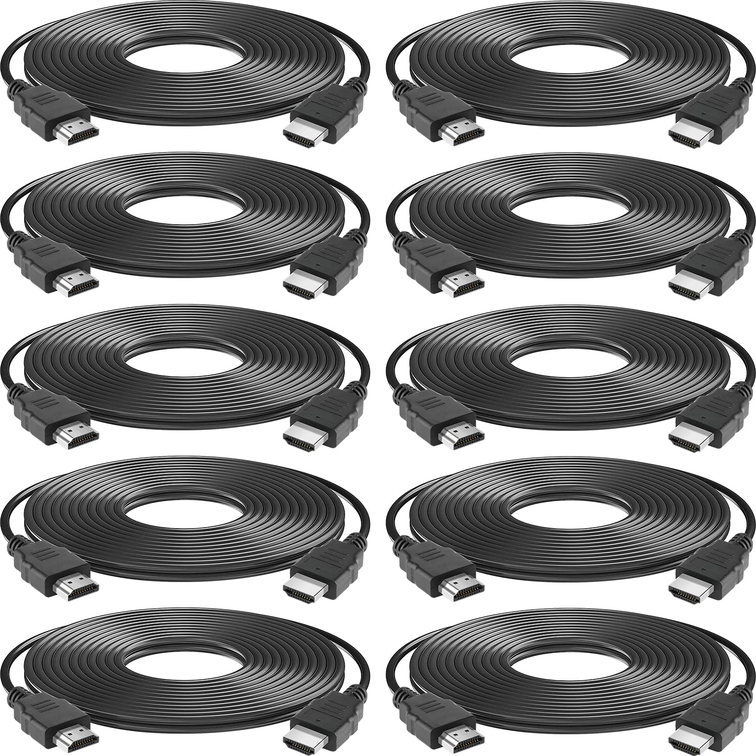 SPOFIT HDMI Cable 10 Pack 3ft, 18Gbps High Speed HDMI Braided Cord,1080p@60Hz,Dolby TrueHD,DTS-HD Compatible with Laptop, Monitor, PS3,TV, More