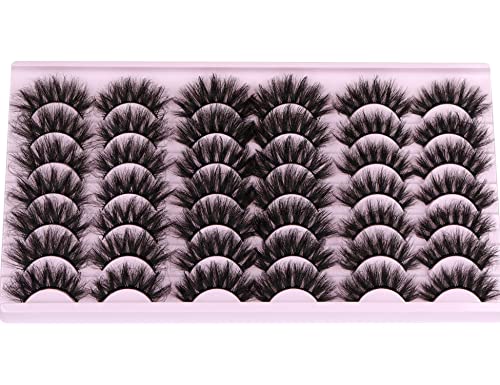Mink Lashes Fluffy False Eyelashes Dramatic Mink Lashes with False Eyelash Applicator 3D Curly Fake Eyelashes 18-22mm 3 Different Style 21 Pairs Eye Lashes Pack by FANXITON