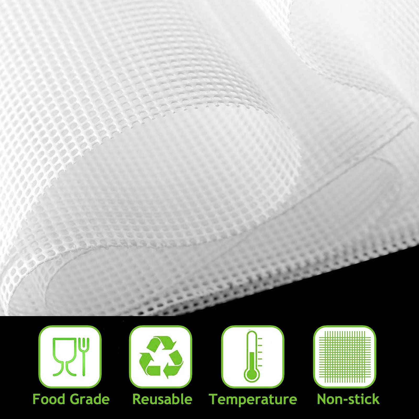 Silicone Non stick Silicone Dehydrator Sheets For Fruit Dryer Mesh Fruit Dryer Mesh Dim Sum Mesh Dumpling Steaming Screen Mat 16"*160"