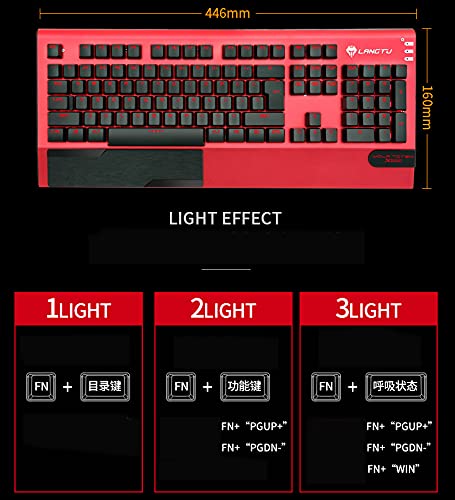 Multimedia Knob Computer Mechanical Keyboard,Sandblast Metal Panel,104-Keys Conflict Free Buttons Gaming Keyboard,Dazzle Colour on Both Side, Mouse+Mouse Pads (Black/White Backlit/Blue Switch