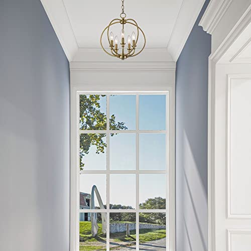 Livex Lighting 4665-07 Milania 5-Light Convertible Hanging Lantern/Ceiling Mount, Bronze
