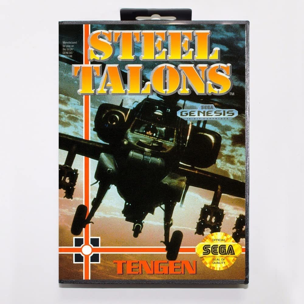 Steel Talons Game Cartridge 16 Bit MD Game Card With Retail Box For Sega Mega Drive For Genesis (Black)