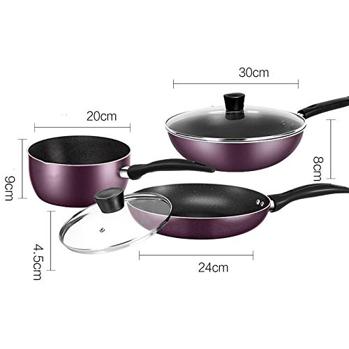 LIUJUN Nonstick Kitchen Cookware Set - Home Kitchen Ware Pots and Pan Set, Includes Saucepan,Wok,Milk pan