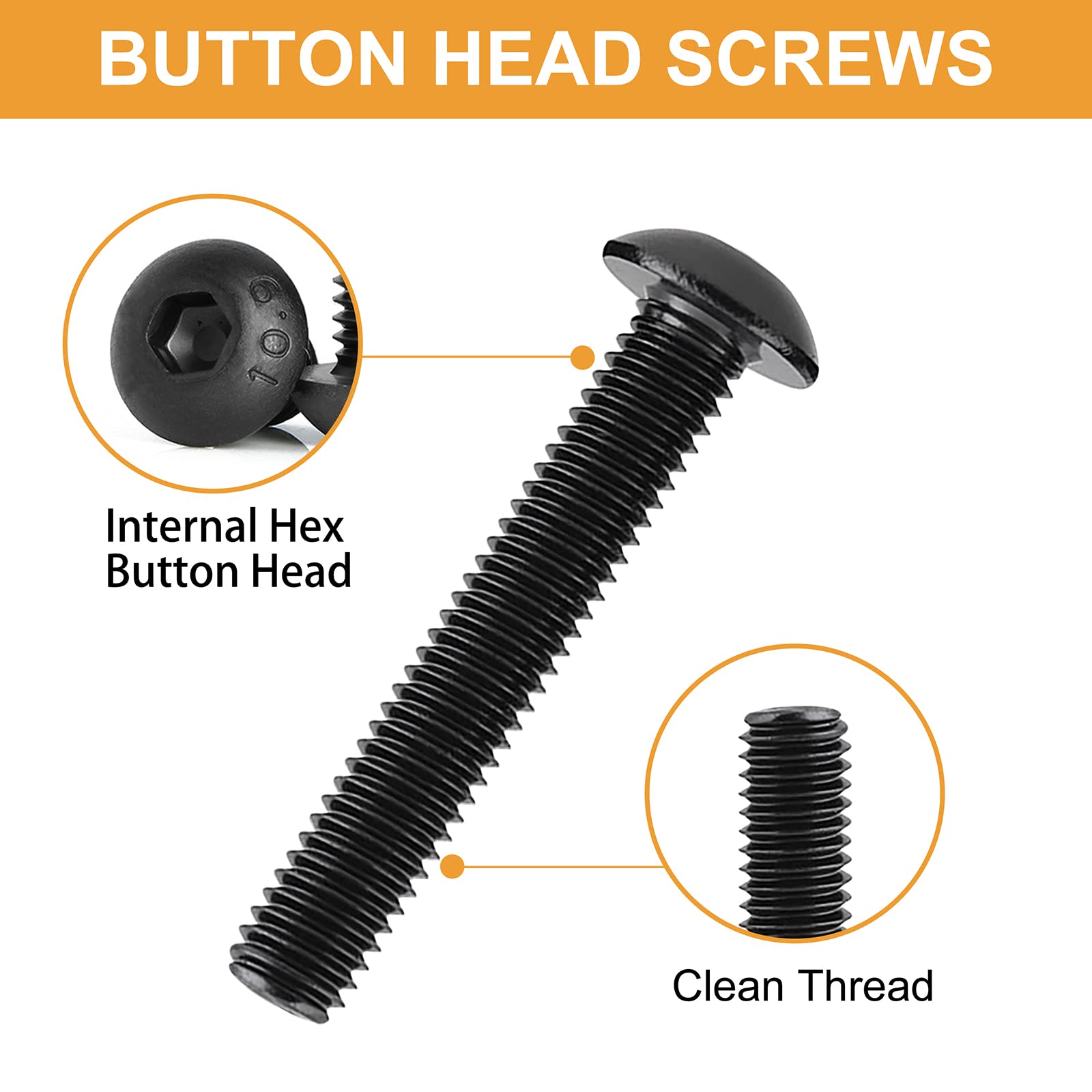 VIGRUE 700PCS M3 x 5/6/8/10/12/14/16/18/20/25/30mm Button Hex Head Cap Screws 14.9 Grade Alloy Steel M3 Metric Machine Screws Bolts Nuts Washer Assortment Kit