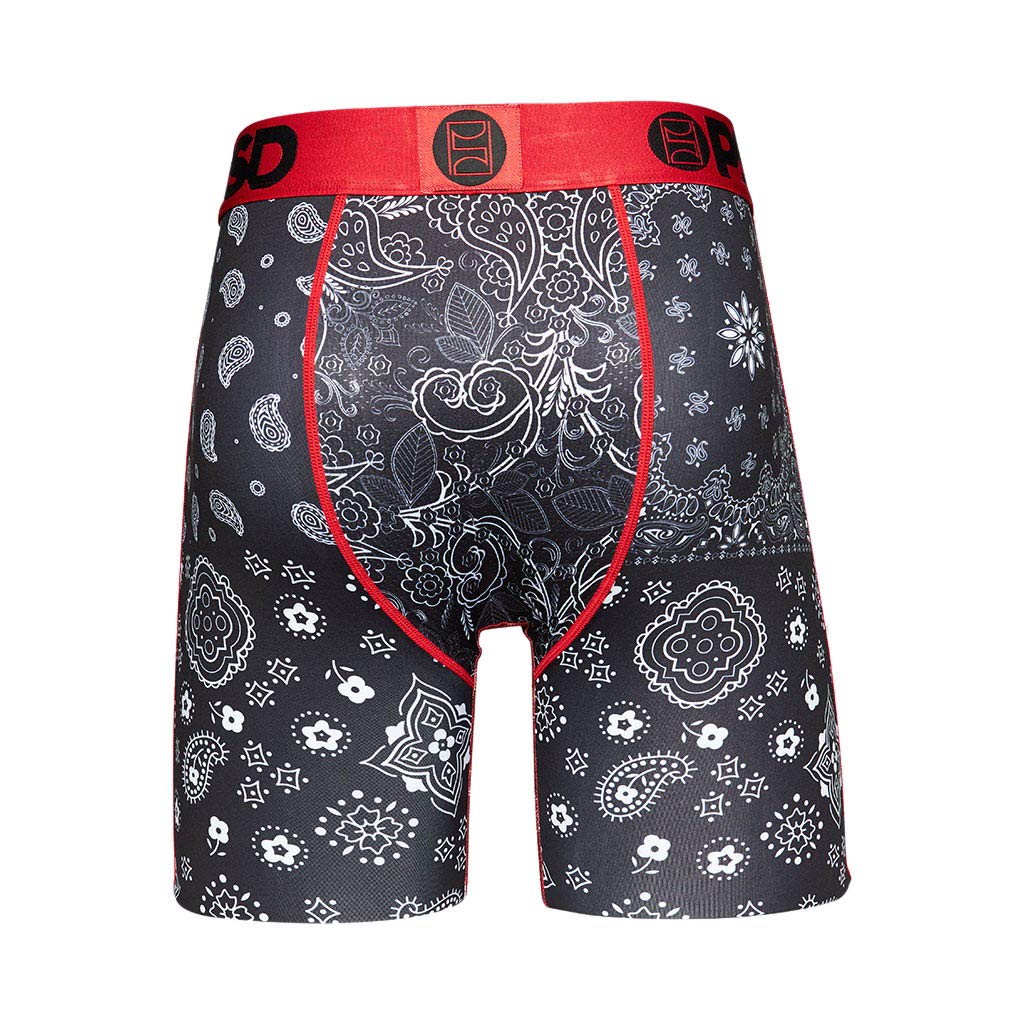 PSD Men's Blk Hype Bandana Boxer Briefs, Black, M