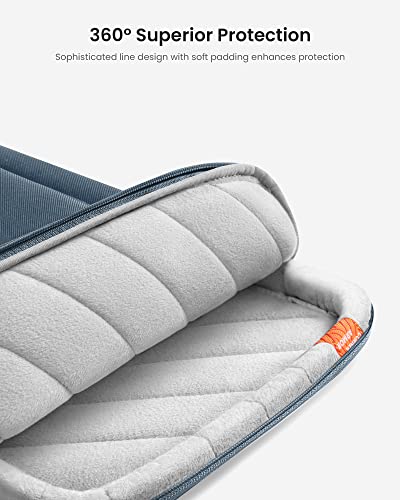 tomtoc 360 Protective Laptop Carrying Case for 14-inch MacBook Pro M3 A2992 A2918 M2/M1 Pro/Max A2779 A2442 2023-2021, 12.9-inch iPad Pro 3rd-6th Gen, Water-Resistant MacBook Accessory Bag Sleeve