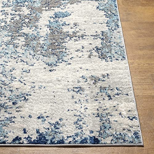Livabliss Arti Modern Abstract Area Rug,7'10" x 10'3",Dark Blue/Aqua