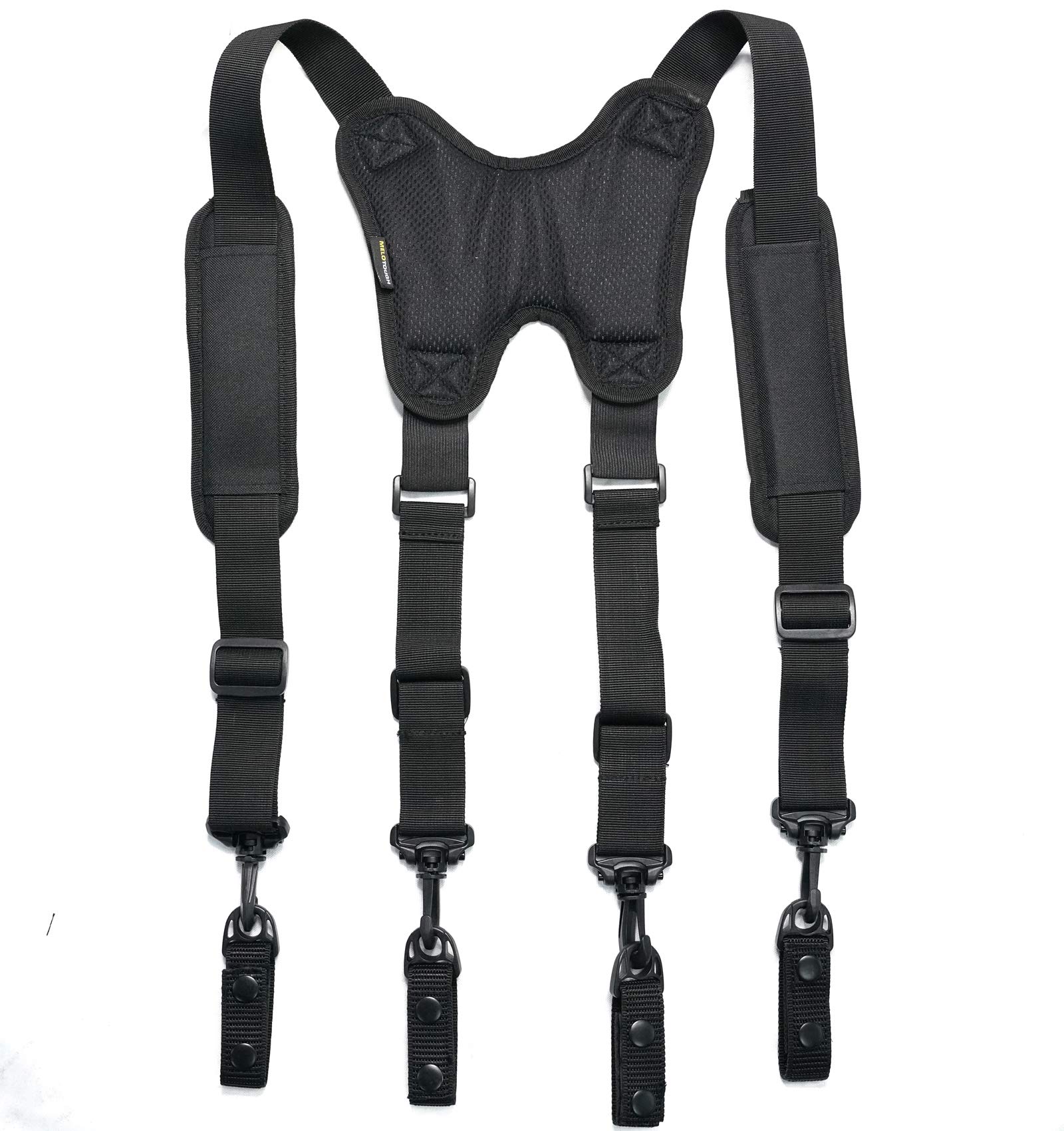 MELOTOUGH Tactical Harness Tactical Suspenders 1.5 inch Police Suspenders for Duty Belt (Black)