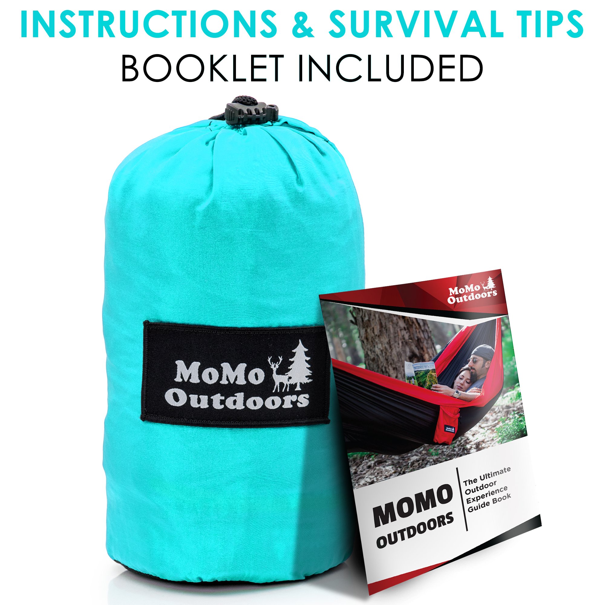 Lightweight Double Camping Hammock - Adjustable Tree Straps & Ultralight Carabiners Included - Two Person Best Portable Parachute Nylon Hammocks for Hiking, Backpacking, Travel & Backyard - Easy Setup
