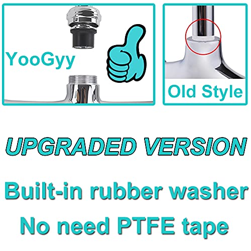 YooGyy Commercial Wall Mount Kitchen Sink Faucet Pre-Rinse Device 26" Height 4'' to 8'' Center with Spring Pull Down Sprayer and 10" Add-on Spout,Brass Constructed Polished Chrome