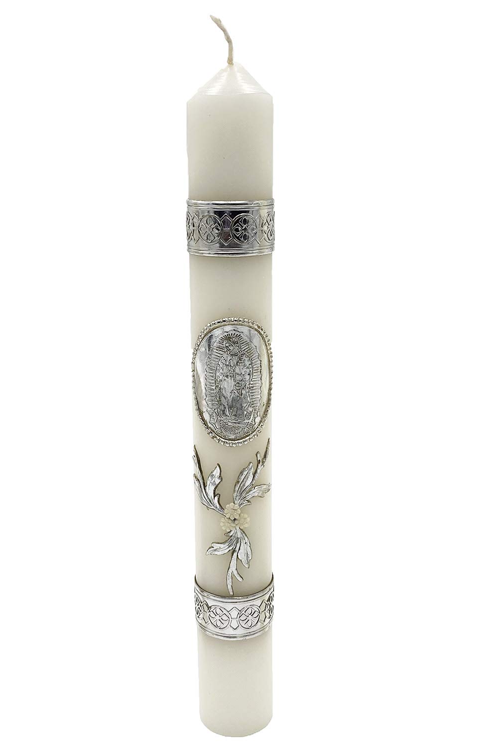 Lito Baptism Candle Set Kit for Christenings with Shell and Favors - Spanish - Silver