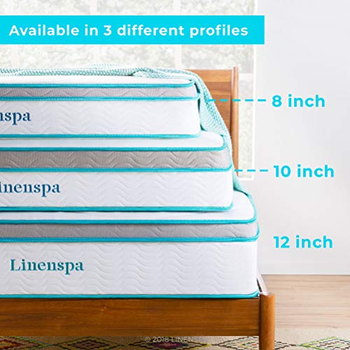 Linenspa 12 Inch Gel Memory Foam Hybrid Mattress - Ultra Plush - Individually Encased Coils - Sleeps Cooler Than Regular Memory Foam - Edge Support - Quilted Foam Cover - Full