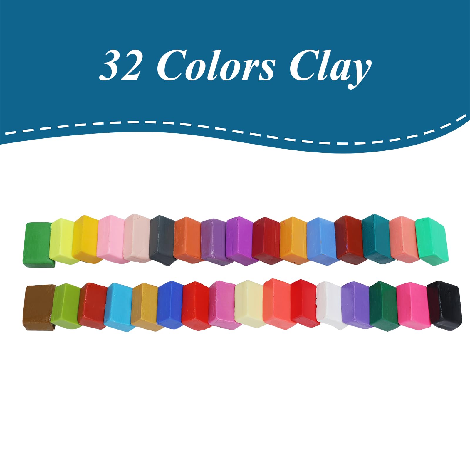 MADLYN RHUE Polymer Clay Earring Making Kit with 36PCS Clay Cutters and 32PCS Oven Bake Clay, Modeling Clay Jewelry Making Kit for Beginner (Instruction Included)
