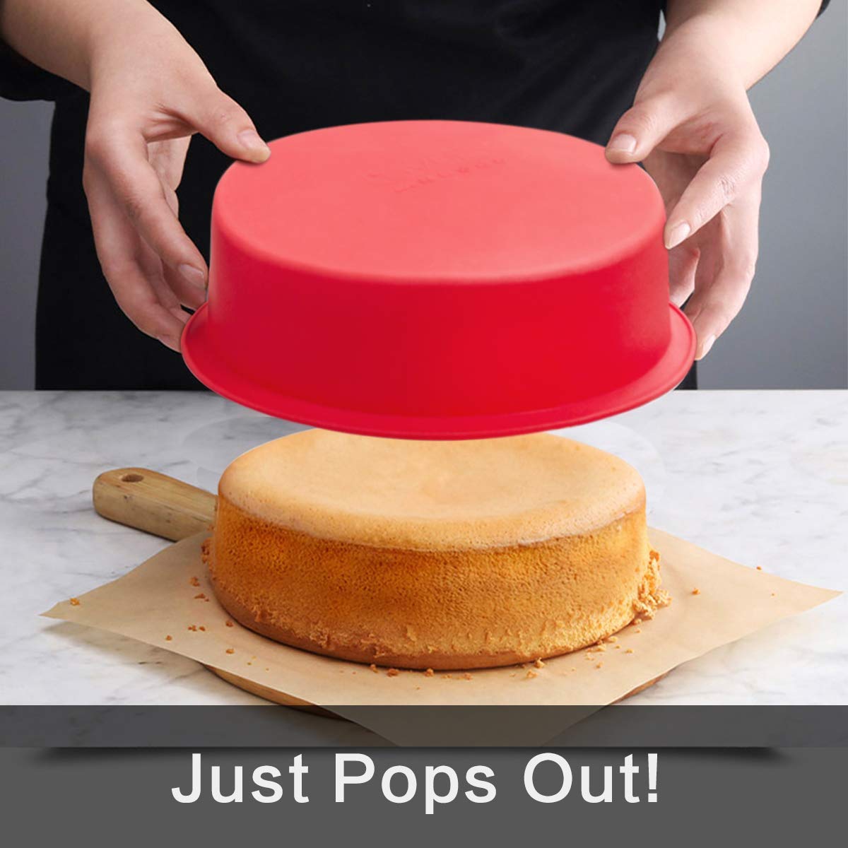 SILIVO 2x Silicone Cake Pans + 2x Silicone Muffin Pans
