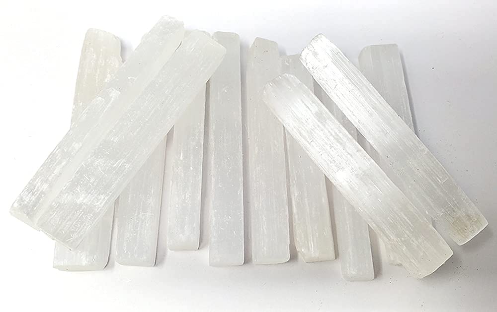 New Age Imports, Inc.® ~ Premium Quality Selenite Sticks 3-4" Long 1 LB. Great for Wicca, Reiki, Healing, Metaphysical, Chakra, Positive Energy, Meditation, Protection, Decoration or Gift (3-4")