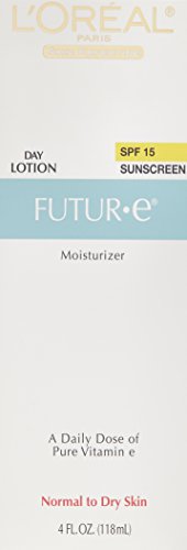 L'Oreal Paris Futur-e Day Face Moisturizer with SPF 15 & Vitamin E for Normal to Dry Skin, 4 Ounce
