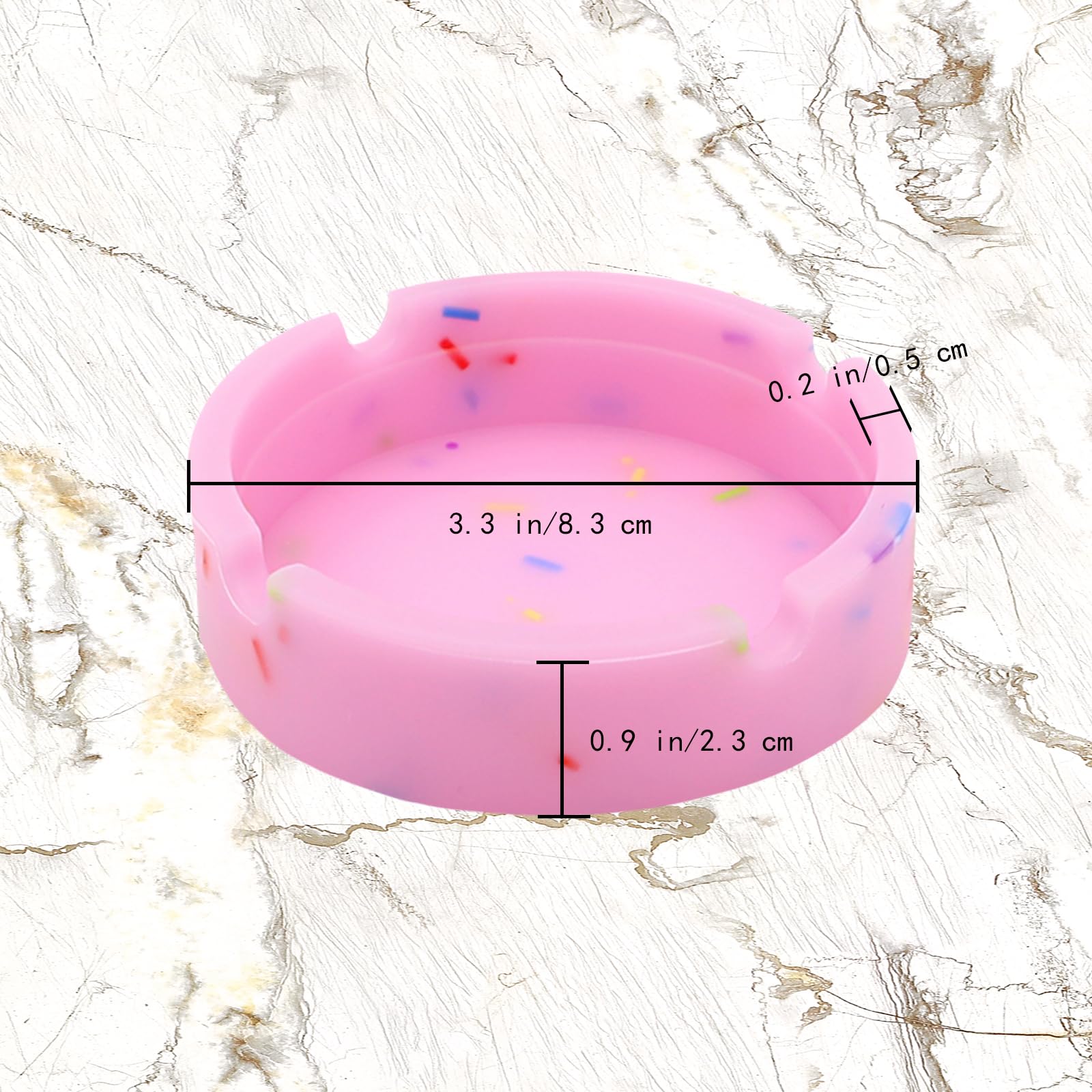 Luminous Silicone Ashtray, Premium Rubber High Heat Resistant Tray for Cigarettes, Glow in the Dark, Durable Round Ashtray for Patio, Office, and Outdoor/Indoor Use (pink+white)