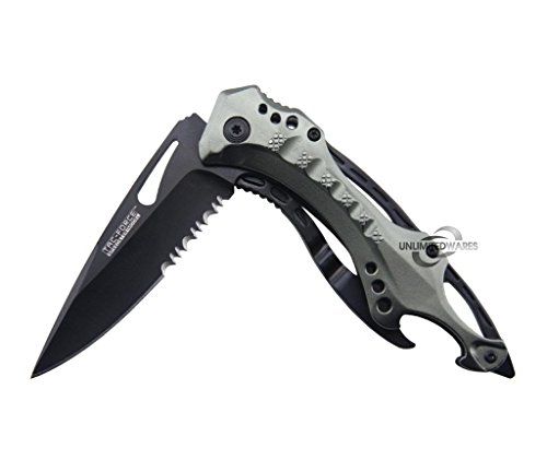Unlimited Wares Tactical Assisted Opening Folding Knife Grey 4.5-Inch Closed