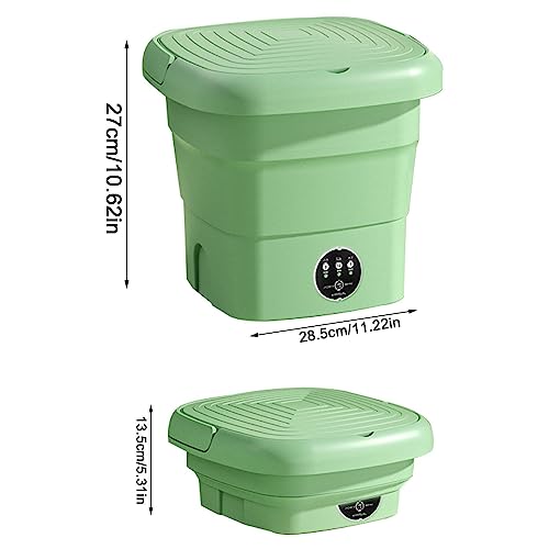LAAAZY Mini Washing Machine Foldable, Collapsible Travel Washing Machine with Drainage Basket, Mini Small Washer with Adapter for Home, Apartment and Camping