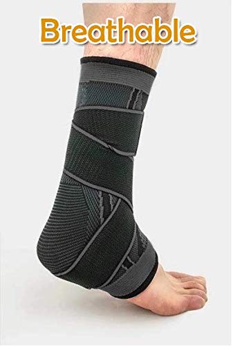 NextGen Active Supportive Ankle Brace (Large/X-Large, Black/Red) - Adjustable Straps with Compression Sleeve. Protect Against Ankle Sprains and Injury. Decrease Ankle Swelling and Recovery time.