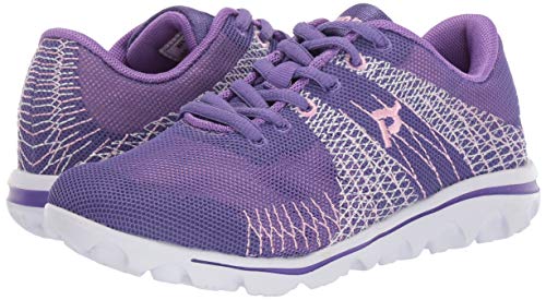 Propet Women's TravelActiv Knit Walking Shoe, Purple/Pink, 6 2E US