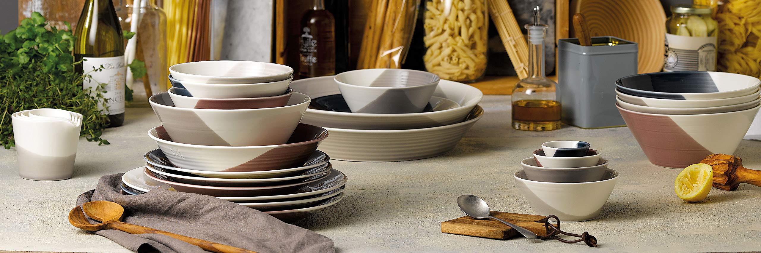 Royal Doulton Plenty Pasta Bowl Set of 4, 9.2", Mixed Colors