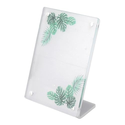 Photo Frame, Simple Cleaning, Sturdy Magnetic Tabletop Decorative Frame for Photos in Clear Acrylic for Cards (Monstera Leaves)