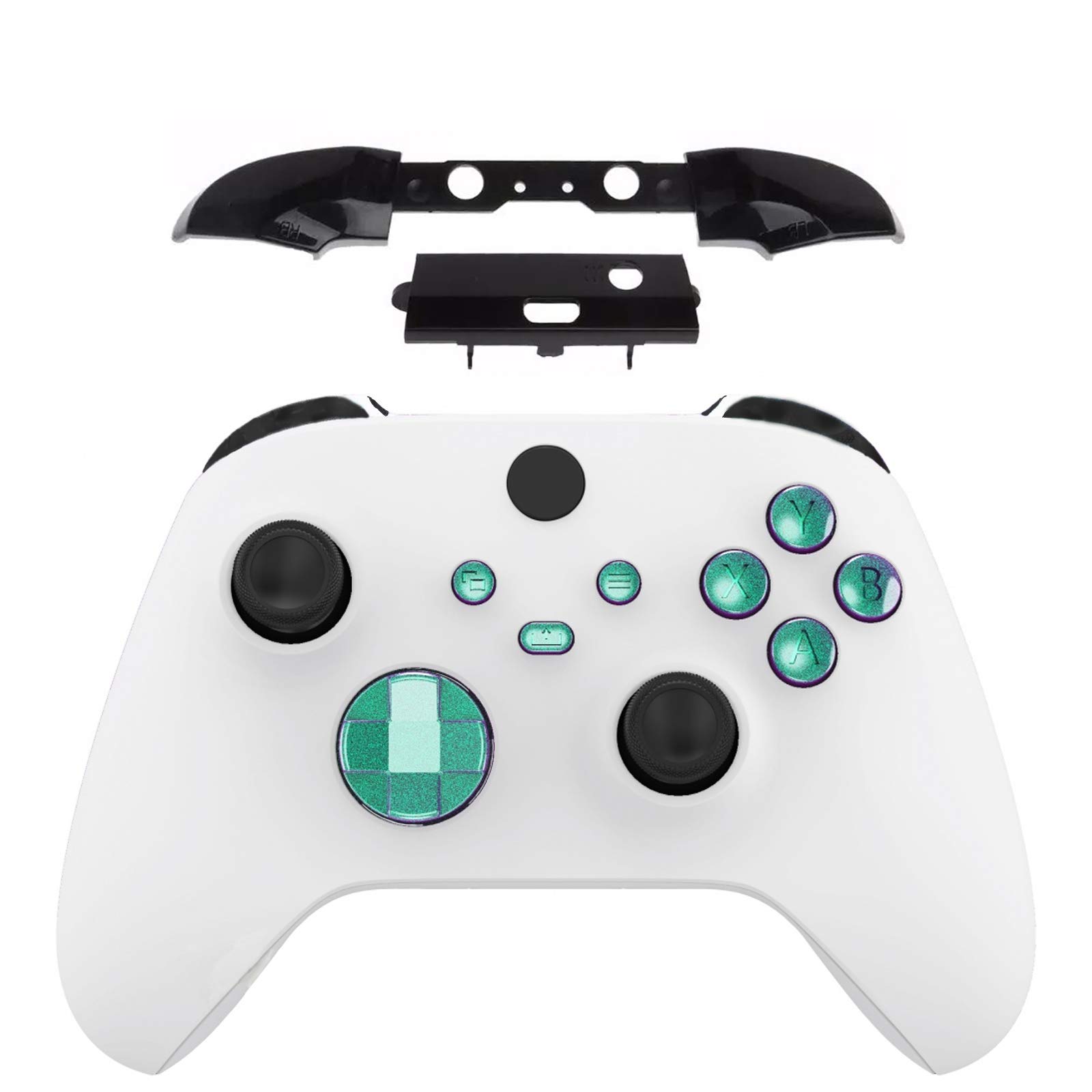 Onyehn 2-pack Replacement Thumbsticks Joysticks LB RB Bumpers Triggers Buttons,Headphone Jack Plug Port 3.5mm,with ABXY Buttons Mod Repair Tool Kit Compatible for Xbox One Slim Controller Model 1708