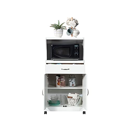 Sauder SauderMicrowave/Kitchen Cart, Soft White Finish