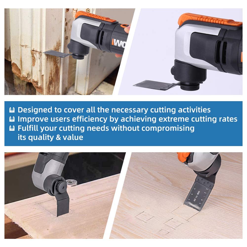 Oscillating Tool Blades, 52 PCS Oscillating Saw Blades Wood Durable Quick Release Universal Multi Tool Blades Kit Compatible with Dewalt Rockwell Porter Cable Bosch Craftsman Ridgid