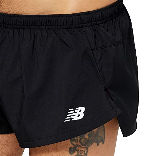 New Balance Men's Accelerate 3 Inch Split Short, Black, Small