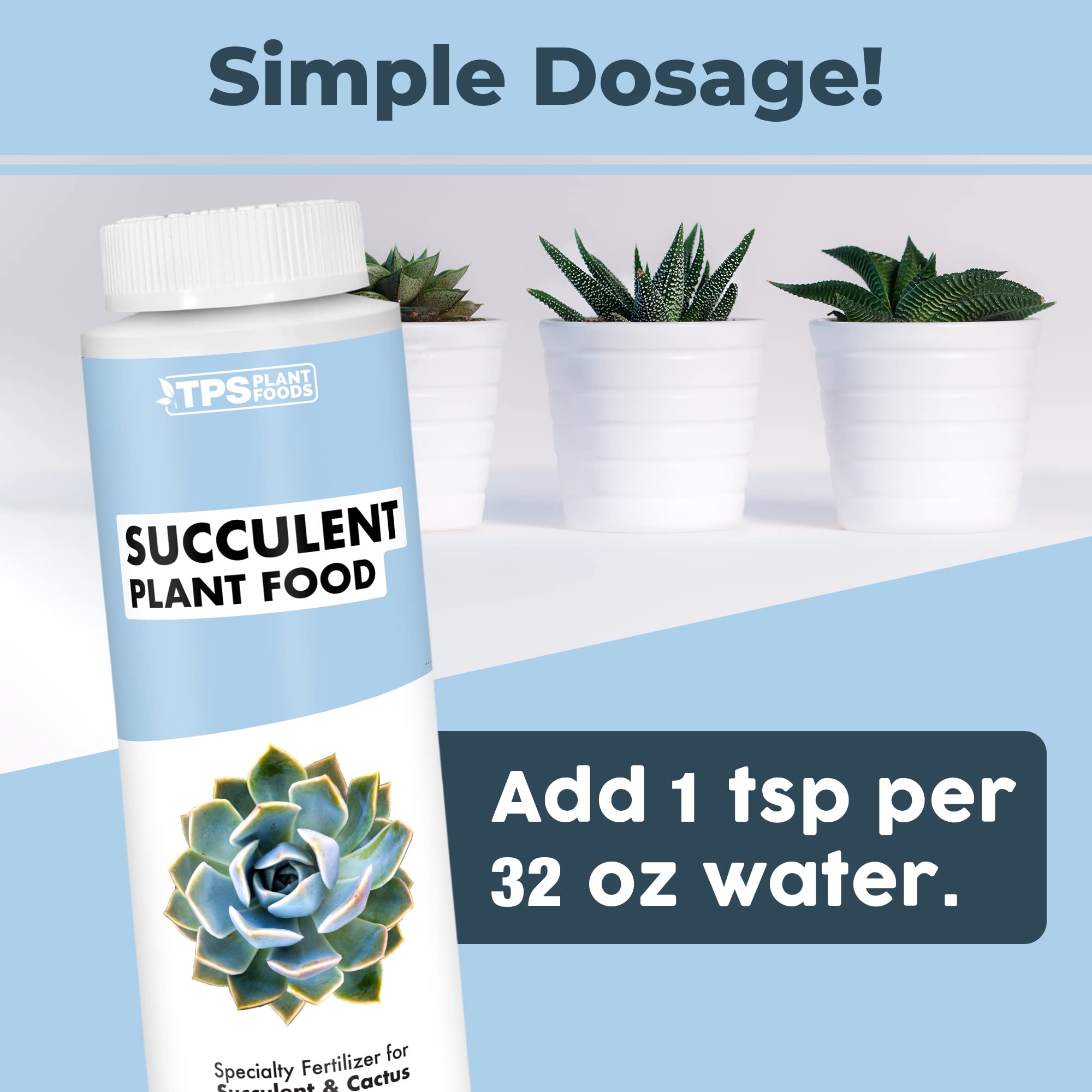 Succulent Plant Food for Succulents, Cactus, Jade and Aloe, Liquid Houseplant Fertilizer 8 oz (250mL)