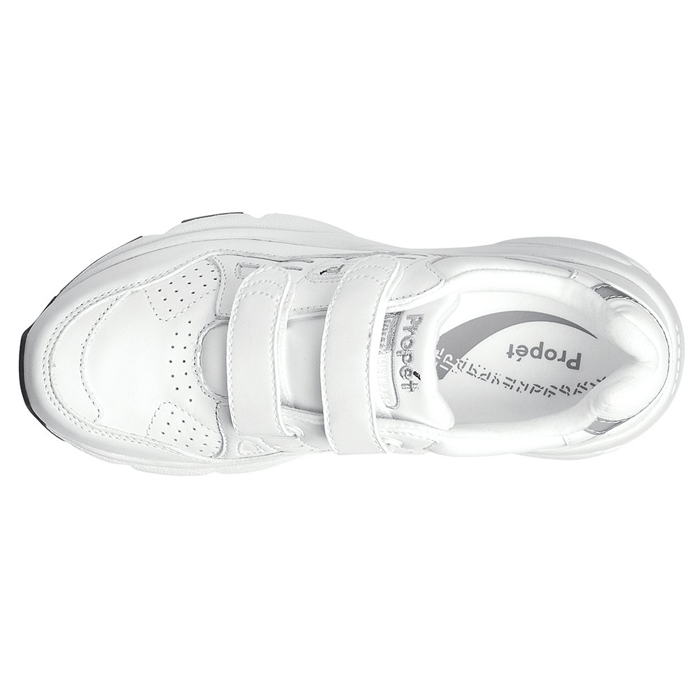 Propét Womens Stability Walker Strap Walking Walking Sneakers Athletic Shoes - White - Size 8 B