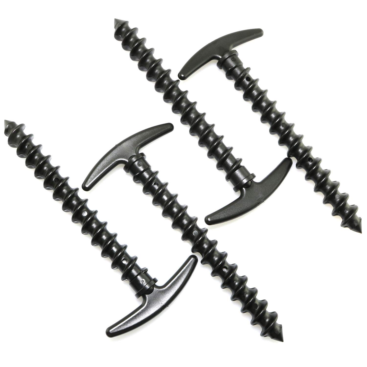Magic&shell Tent Peg 4PCS Plastic Nnylon Strong Screw Spiral Tent Peg Stakes Nail Outdoor Camping Awning Trip Pin