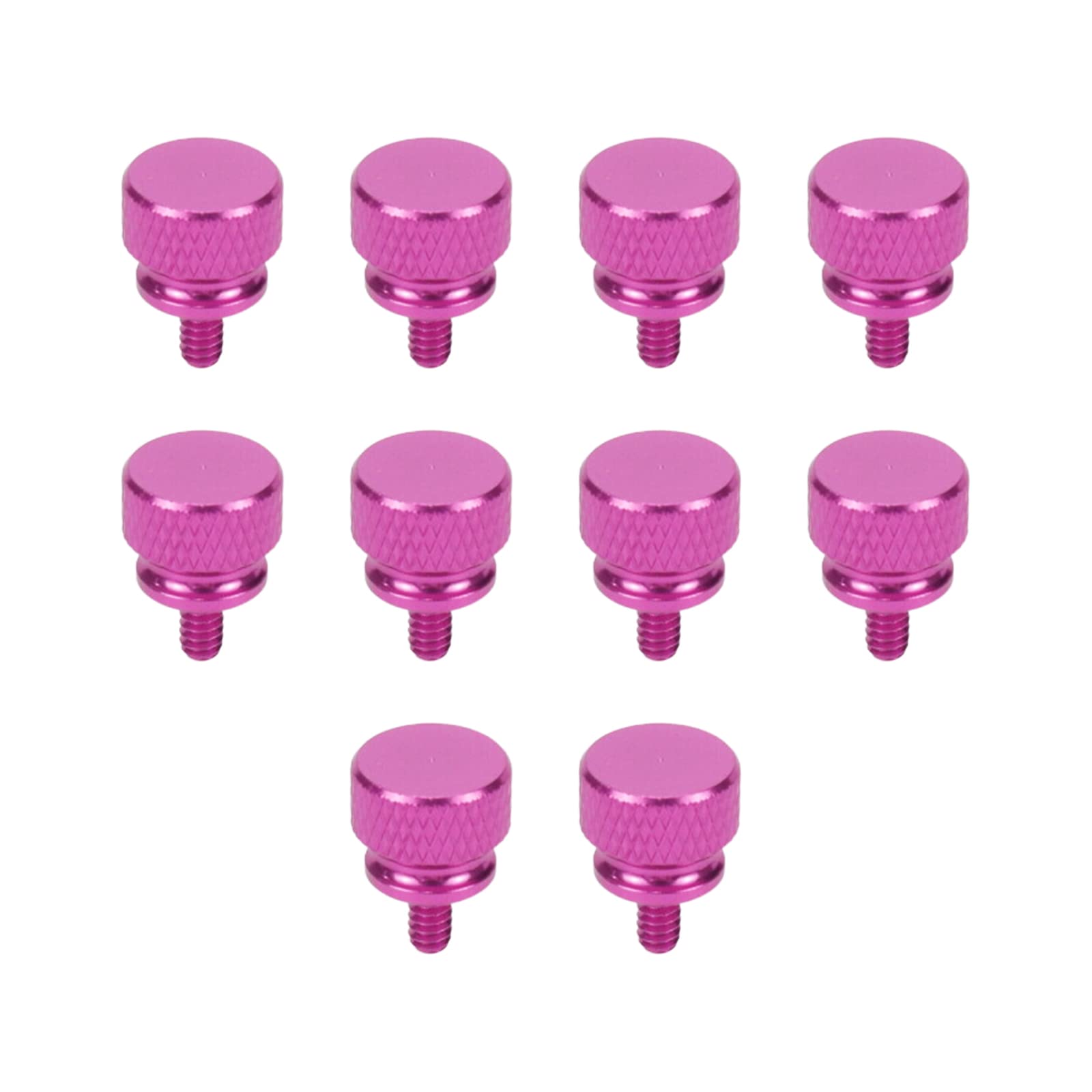 UTALIND 10 Pcs Anodized Aluminum Computer Case Thumbscrews(6-32 Thread), Fully Threaded Knurled Thumbscrews for Computer Cover, PCI Slot, Hard Drives(Rose Red)