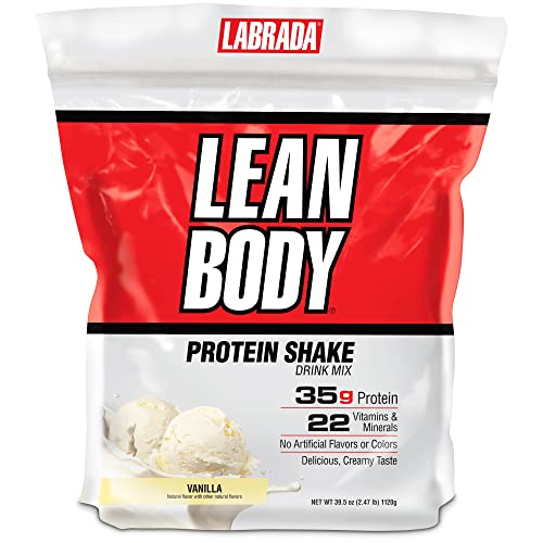 Labrada Nutrition Lean Body Hi-Protein Meal Replacement Shake, Vanilla, 2.47-Pound Tub Packaging May Vary