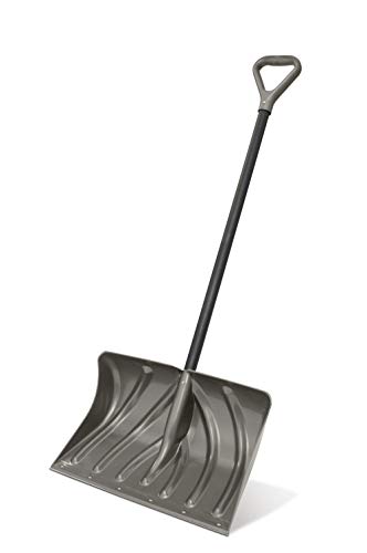 Suncast SC2700 20-Inch Snow Shovel/Pusher Combo with Wear Strip and D-Grip Handle, Gray