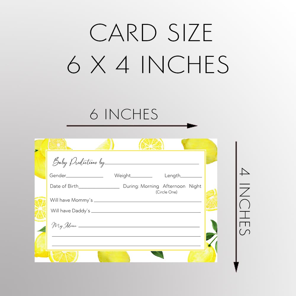 Lemonade Baby Shower Prediction Cards Lemon Theme Advice Guess Game Party Activities Squeeze (24 Count)