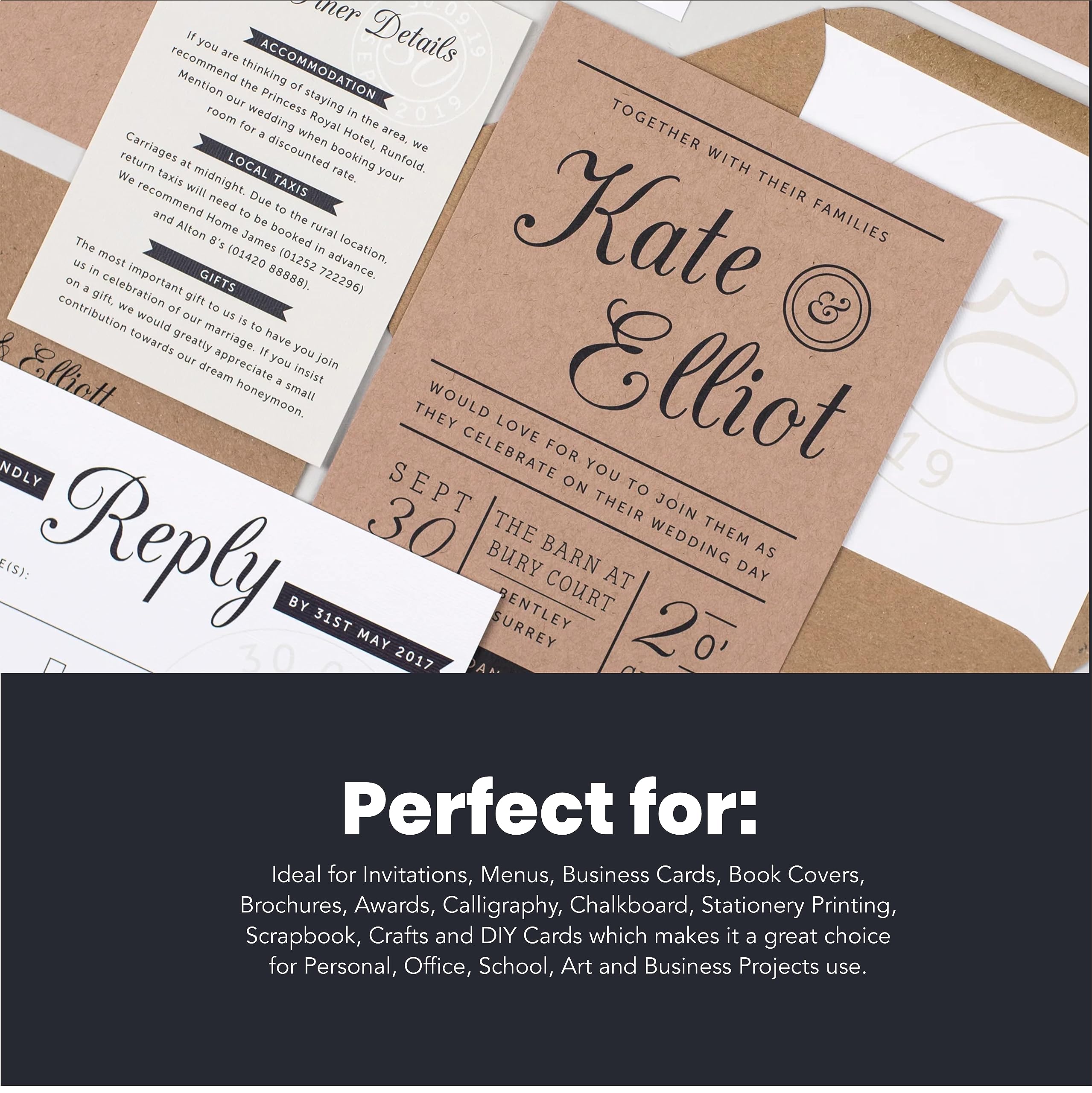 Kraft Cardstock Thick Paper 50 Sheets, 8.5" x 11" Heavyweight 92lb Cover Card Stock for Crafts and DIY Cards Making
