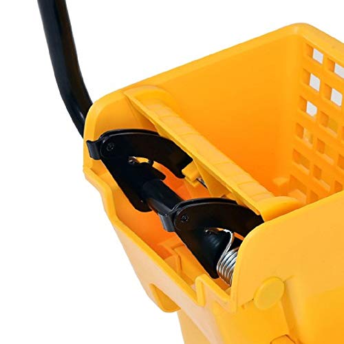 Toolsempire 35 Quart Large Capacity Mop Bucket Side Press Cleaning Wringer Trolley for Household & Commercial Use