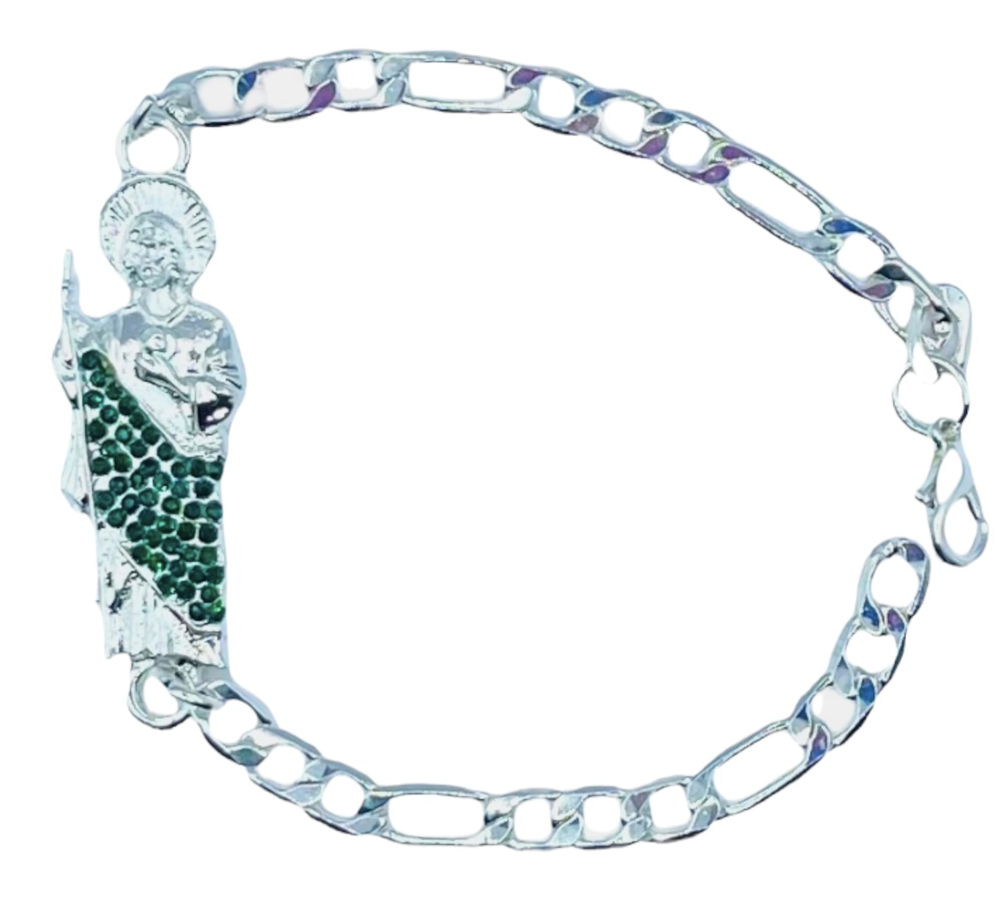 San judas tadeo pulsera bracelet Silver Plated Saint Jude Chain ID Bracelet