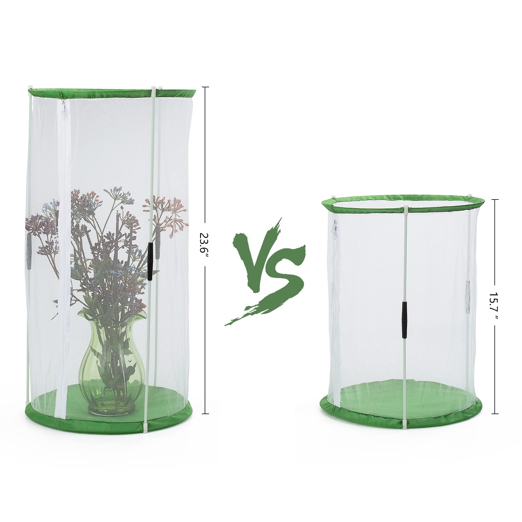 Monarch Butterfly Habitat, Insect Mesh Cage, Caterpillar Enclosure, Critter Cage, Bug Terrarium (12 x 24 inches)