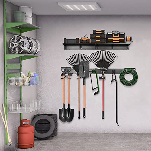 Ultrawall Tool Storage Rack with Shelf, Garage Wall Mount Organizer, Heavy Duty Steel Garage Storage Organizer Systems