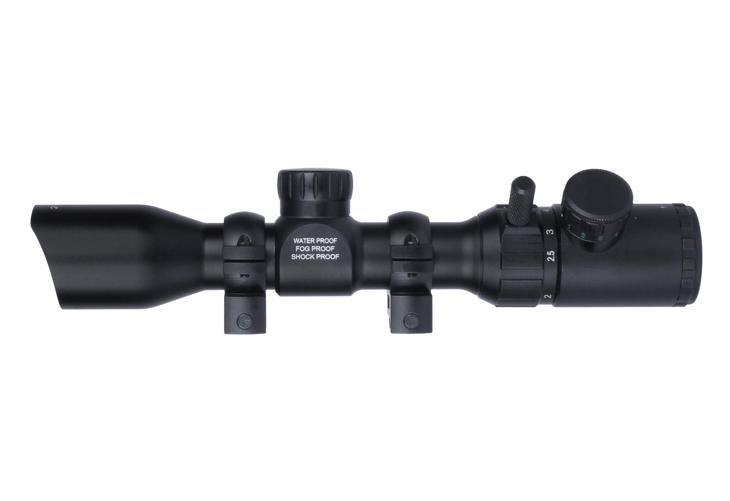 Monstrum 2-7x32 Rifle Scope | Monstrum Picatinny Scope Rings with Integrated Level Bubble | Bundle