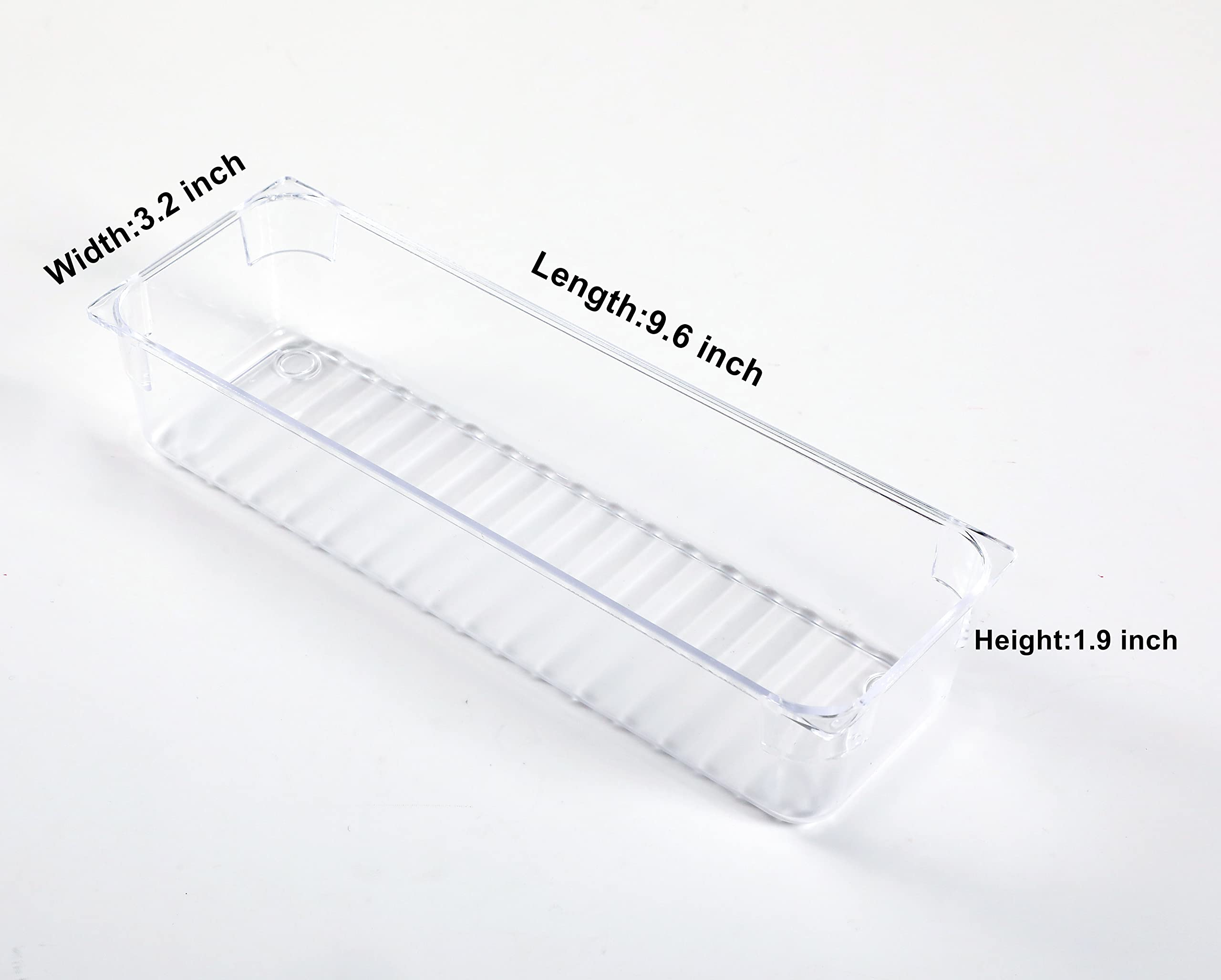 NEETBU 8 Pack Clear Plastic Drawer Organizer Kitchen Bathroom Storage Box Tray For Makeup Flatware Utensils Silverware Office Supplies(9.6”x3.2”x1.9”)