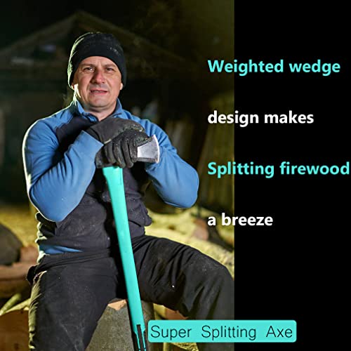 Toolzeen 36" Splitting Axe, Chopping Axe|Splitting Maul for Firewood,|6.8Lbs Heavy Duty Axe Forged Carbon Steel, Fiberglass Composite Handle & Ergonomic Anti-Slip Grip